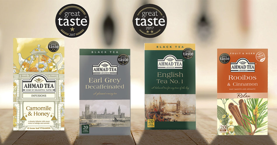 Ahmad Tea wins three Great Taste Awards 2017